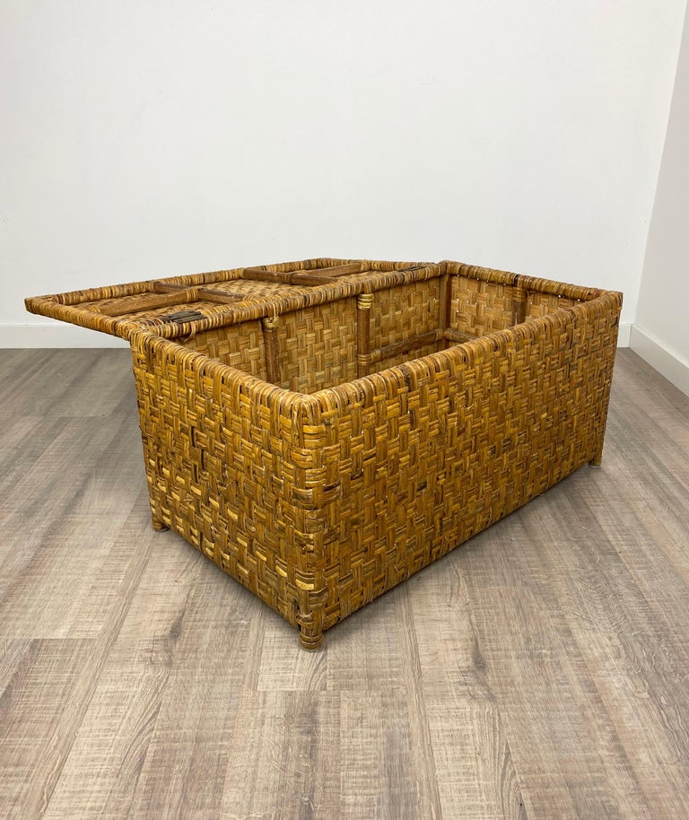 Italian Trunk Chest in Rattan Wicker, Italy, 1960s at 1stDibs | rattan ...
