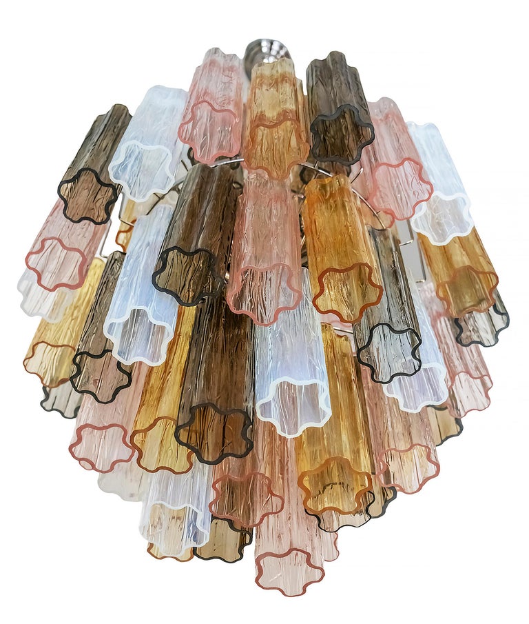 Italian Tubi Tronchi Murano Glass Chandelier For Sale at 1stDibs