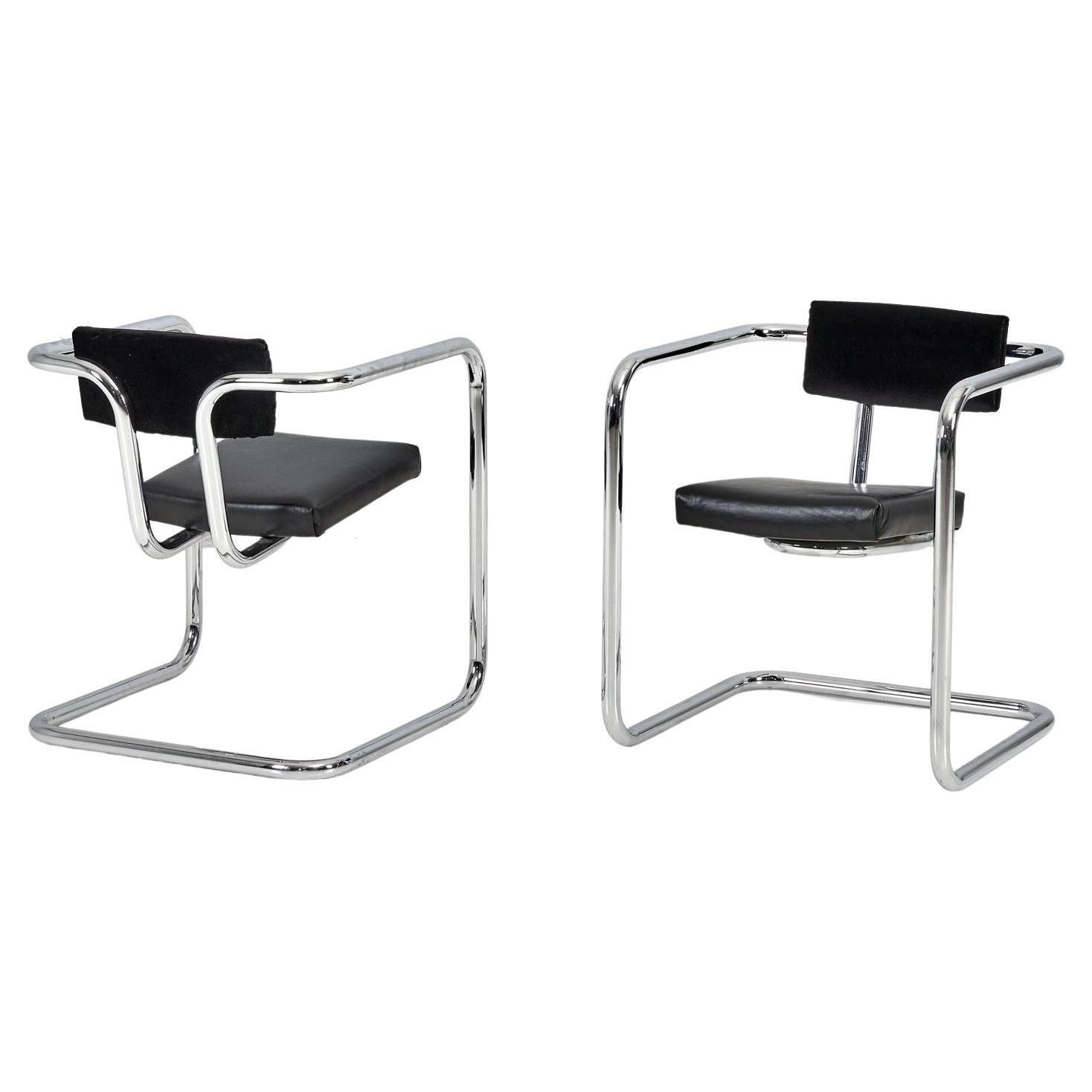 Cantilever Leather Lounge Chair at 1stDibs