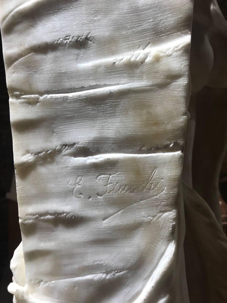 Italian Tuscany Neoclassical Style White Alabaster Sculpture Signed ...