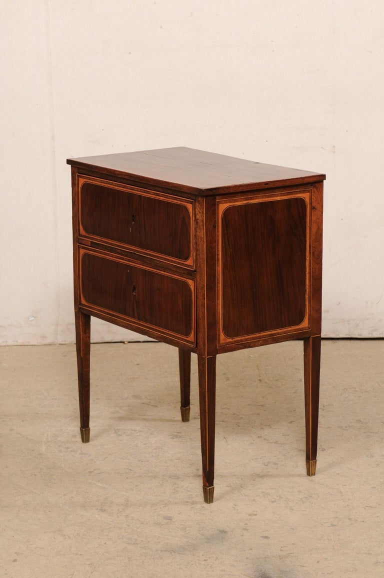 Italian Two-Drawer Wooden Side Chest Adorn w/Stylish Inlay Banding ...