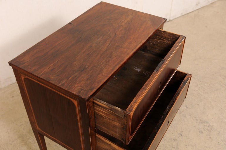 Italian Two-Drawer Wooden Side Chest Adorn w/Stylish Inlay Banding ...