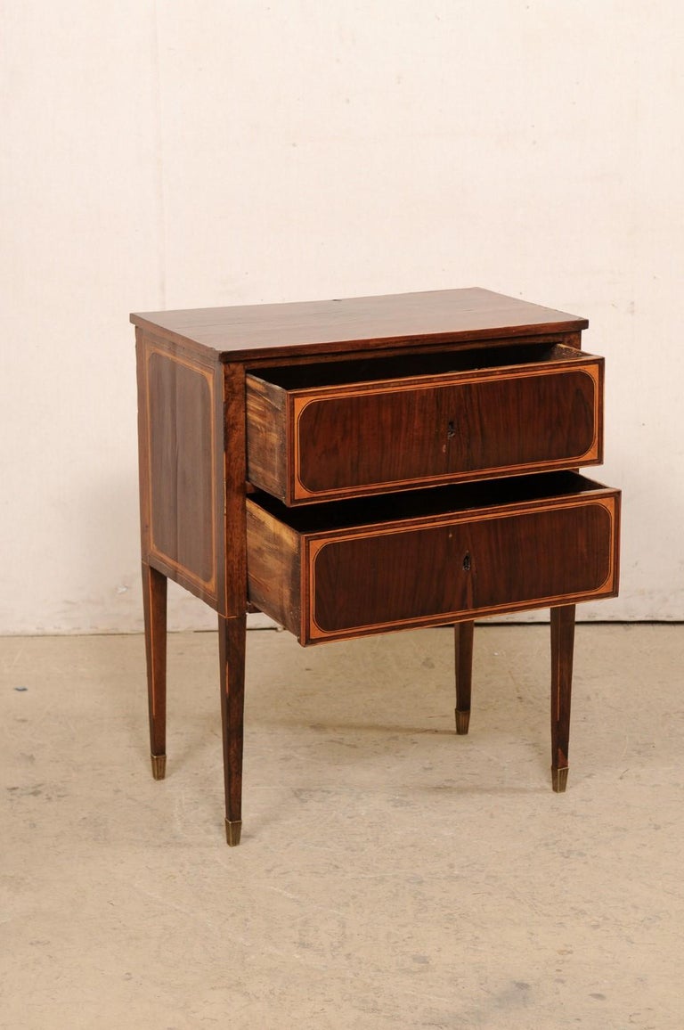 Italian Two-Drawer Wooden Side Chest Adorn w/Stylish Inlay Banding ...