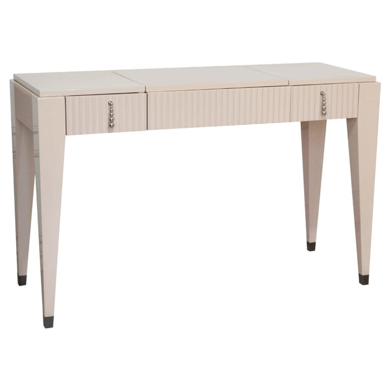 Italian Vanity Table in Beige/Cappuccino/Cream Laquered with Two ...