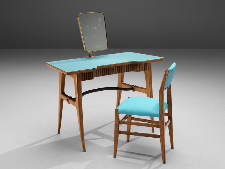 Italian Vanity Table in Cherry and Ash For Sale at 1stDibs