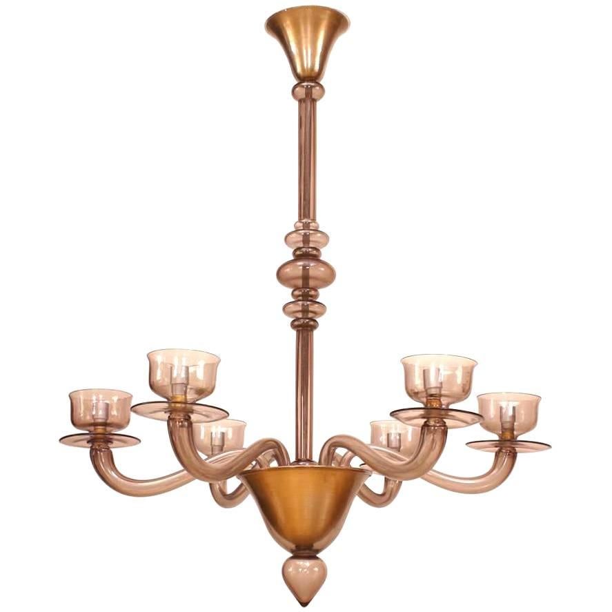 Amber Glass Venetian Lantern, Murano, 1940s For Sale at 1stDibs