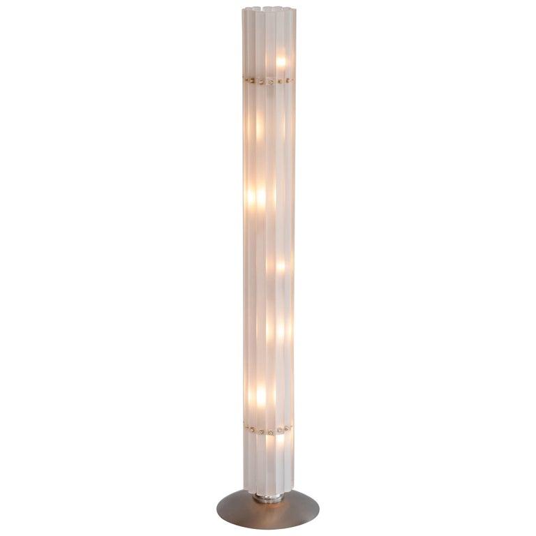 Italian Venetian, Floor Lamp, in Blown Murano Glass, Sanded ...