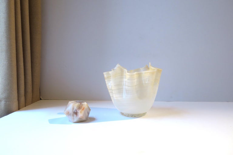Italian Venetian Murano Art Glass Handkerchief Vase For Sale At 1stdibs