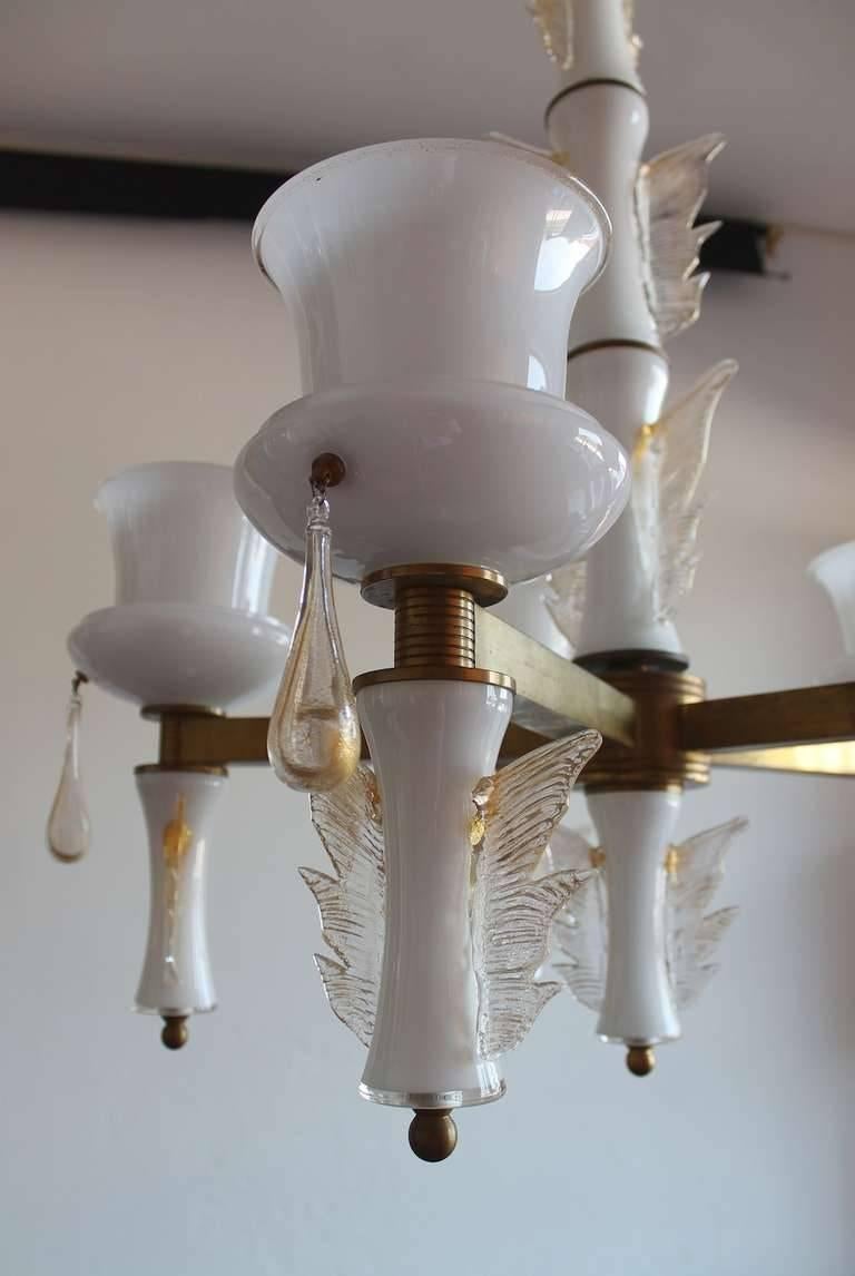 Italian Venetian Murano Glass Chandelier Butterfly, Signed De Majo ...