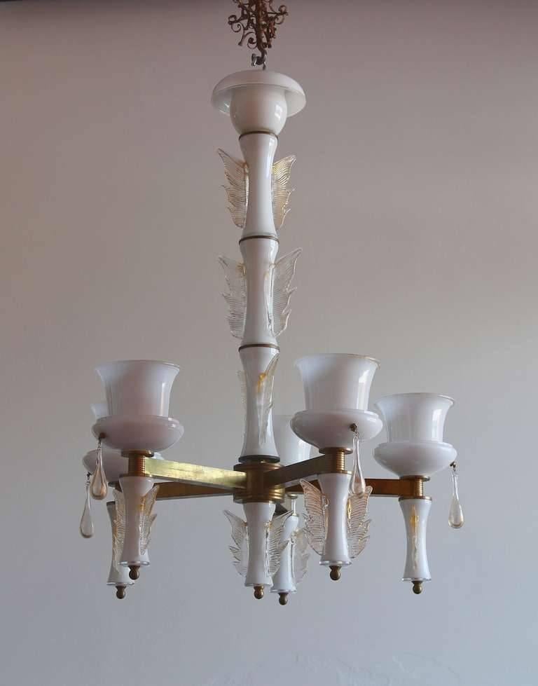 Italian Venetian Murano Glass Chandelier Butterfly, Signed De Majo ...