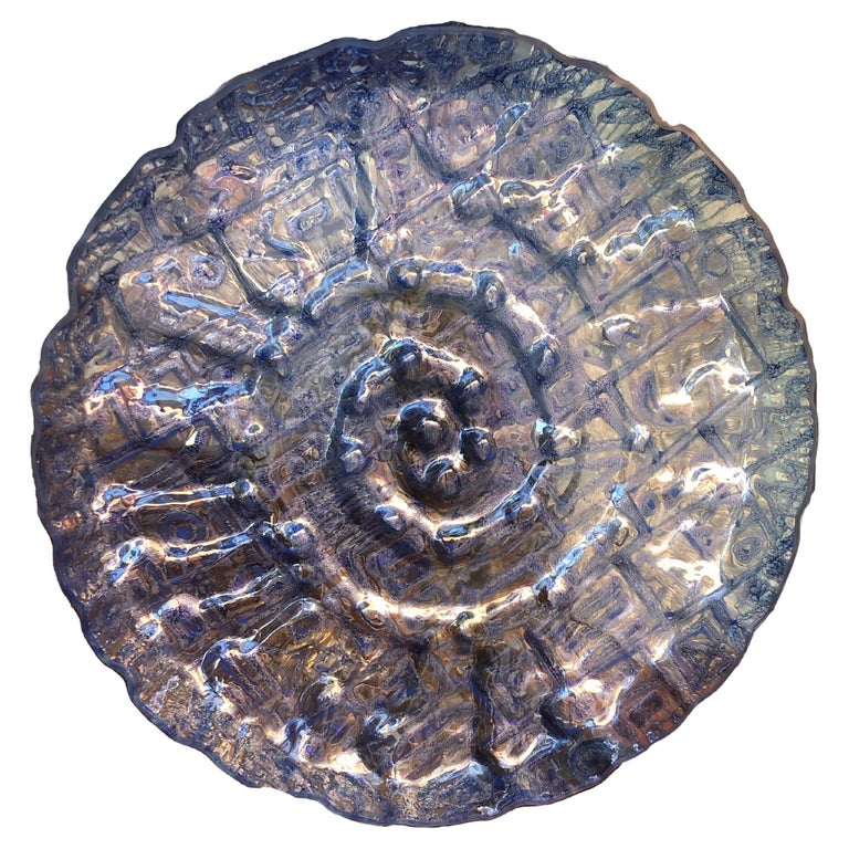 Italian Venetian Murano Renaissance Revival Very Large Glass Charger ...