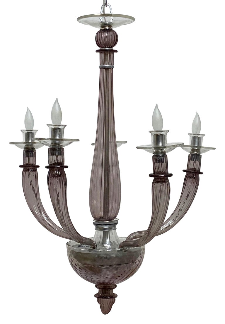 Italian Venini Style Art Glass Chandelier Light Fixture, Mid-20th ...
