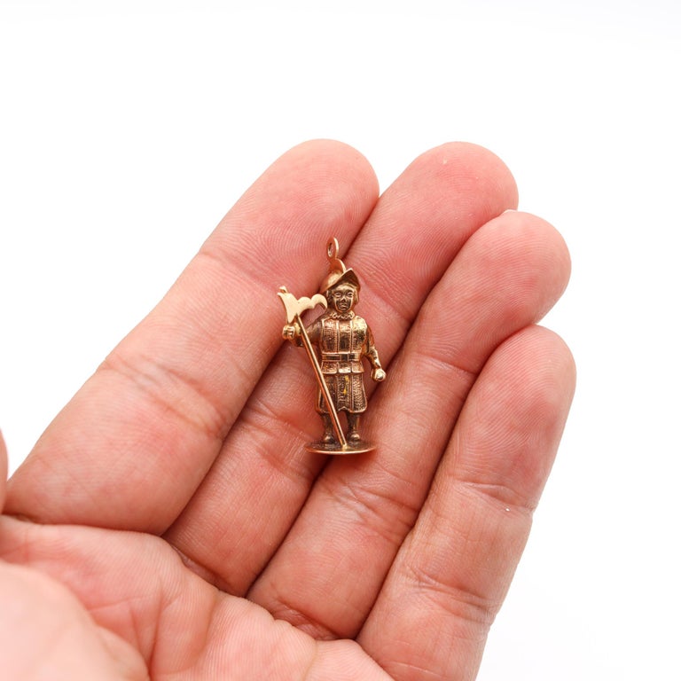 Italian Vintage 1950 Vatican Guard Charm Pendant in Solid 18 Karat ...