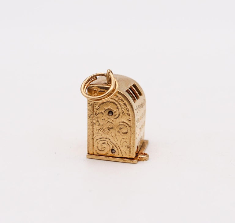 Italian Vintage 1960 Casino Slot Machine Charm Pendant in Solid 14kt ...