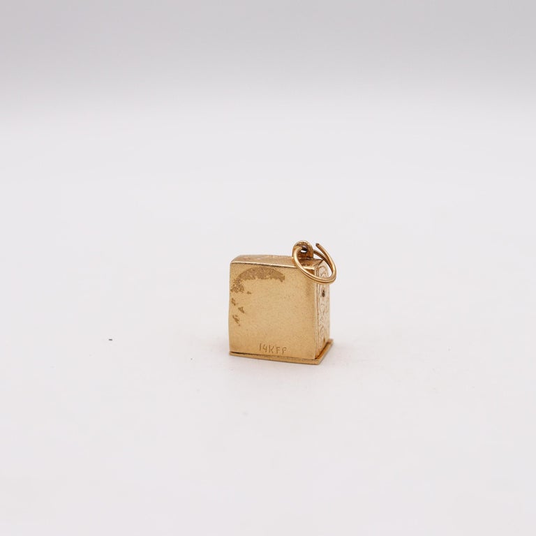 Italian Vintage 1960 Casino Slot Machine Charm Pendant in Solid 14kt ...