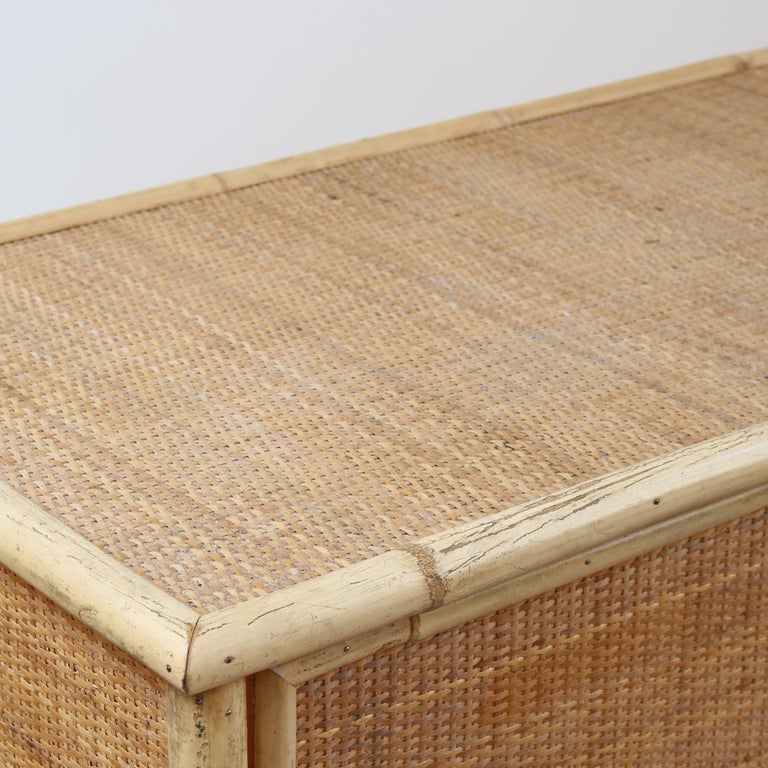 Italian Vintage Bamboo and Wicker Credenza by Dal Vera (circa 1970s ...