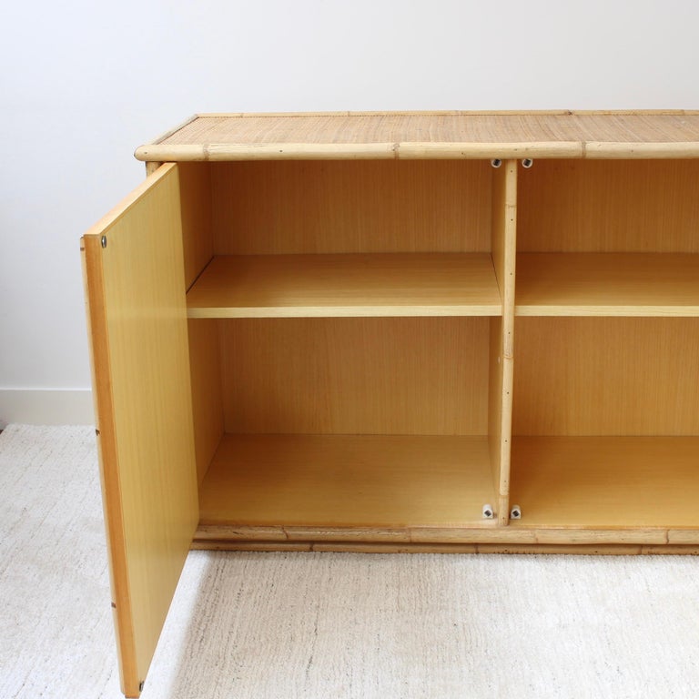 Italian Vintage Bamboo and Wicker Credenza by Dal Vera (circa 1970s ...