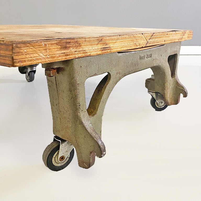 Italian Vintage Cast Iron and Wood Italian State Railways Storage ...