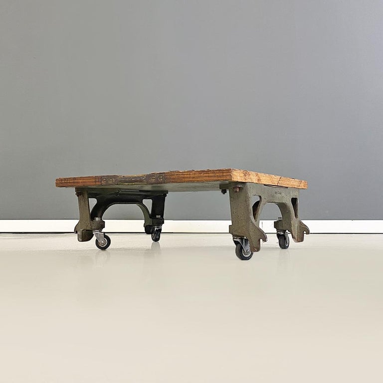 Italian Vintage Cast Iron and Wood Italian State Railways Storage ...