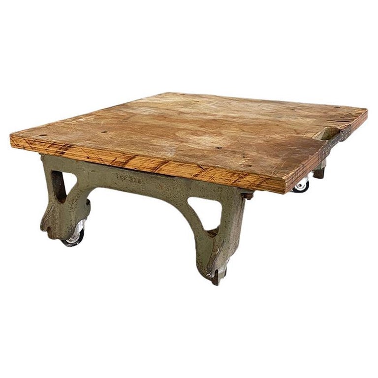 Italian Vintage Cast Iron and Wood Italian State Railways Storage ...