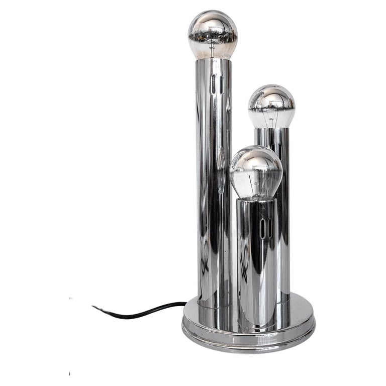 Italian Vintage Chrome Table Lamp by Goffredo Reggiani, 1970's For Sale at 1stDibs