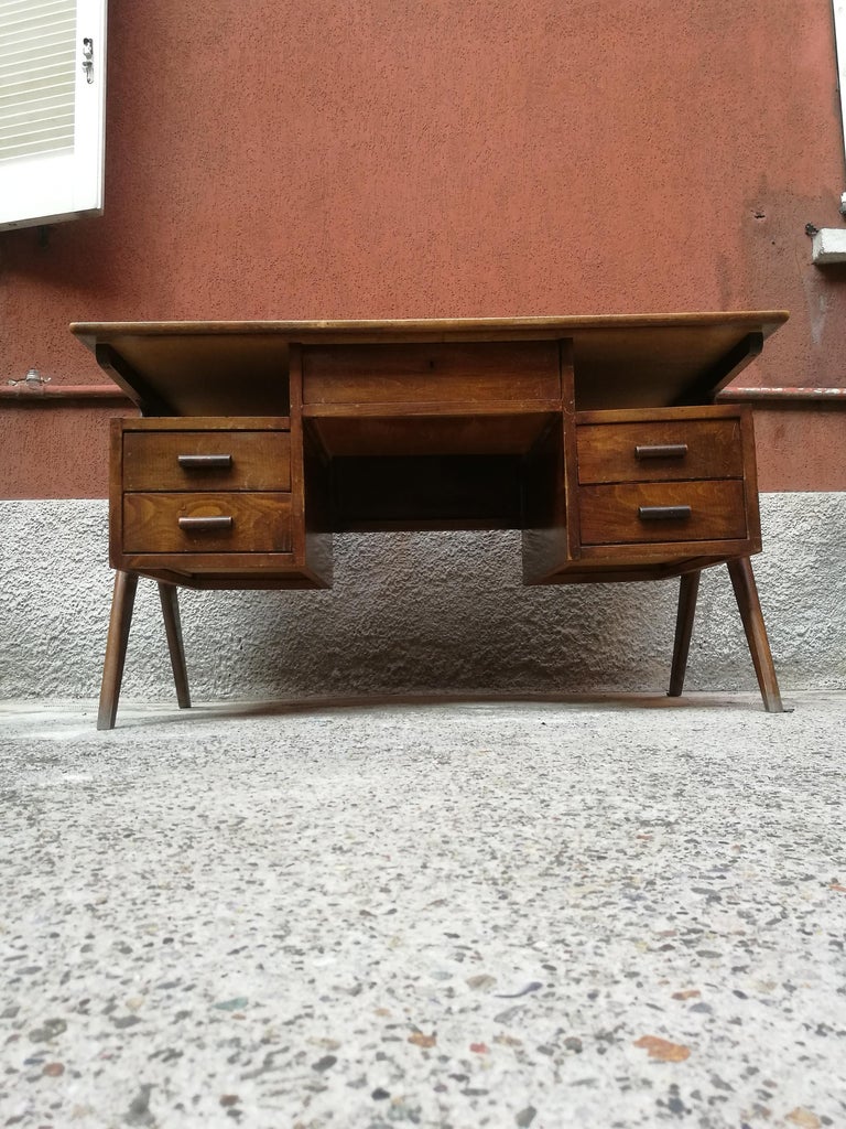 Italian Vintage Desk and Asymmetrical V-Shaped Paw, 1960s at 1stDibs