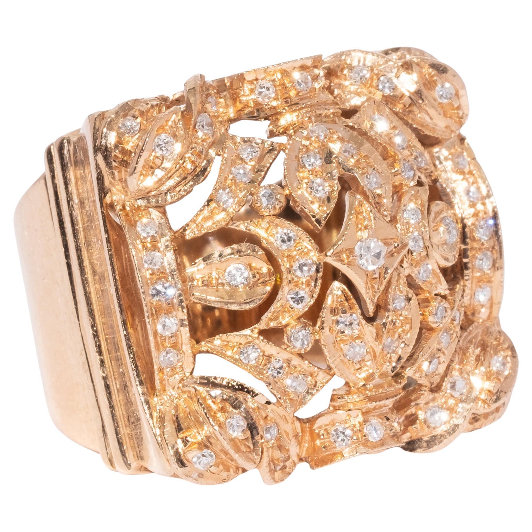 18 Karat Gold and Enamel Italian Lion Head Ring, circa 1960s at 1stDibs ...