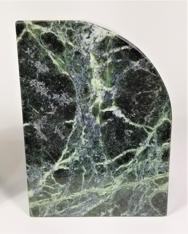 Italian Vintage Green Marble Bookends For Sale at 1stDibs