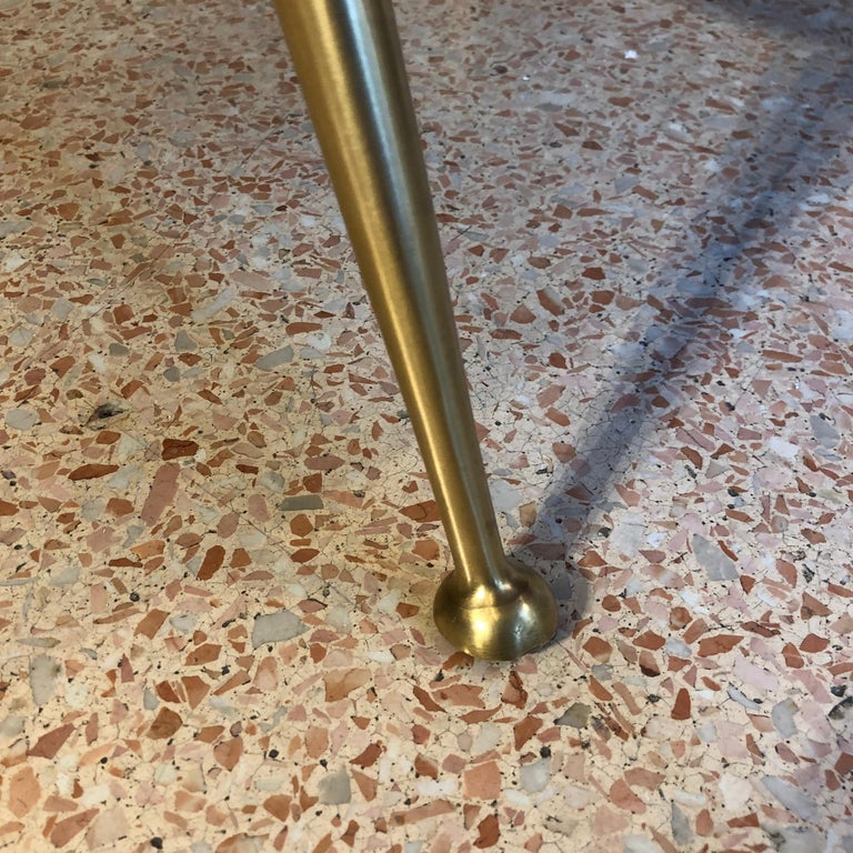 Italian Vintage Magenta Velvet Brass Legs Stool or Bench, 1950s For ...