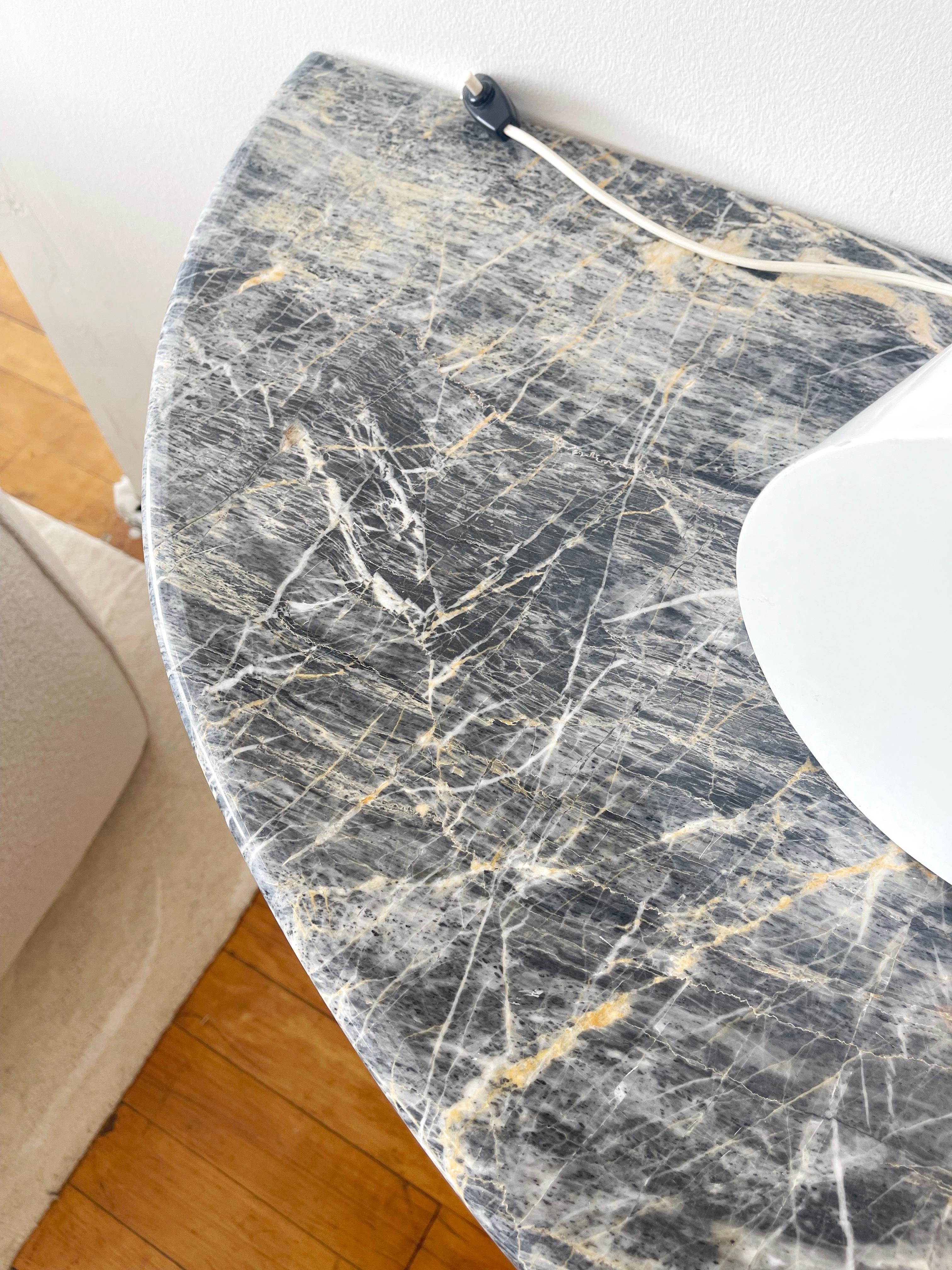 Italian Vintage Marble and Travertine Console Table Half Moon Shaped ...