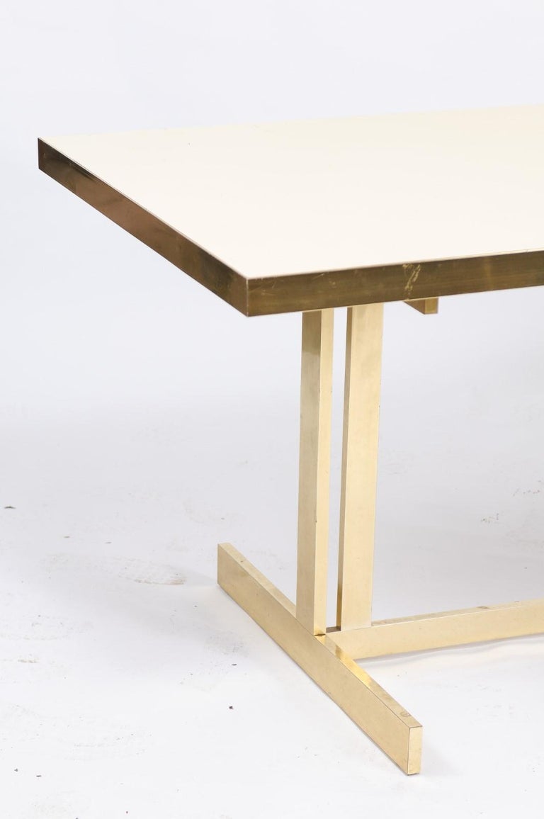 Italian Vintage Mid-Century Modern Formica Dining Table with Brass ...