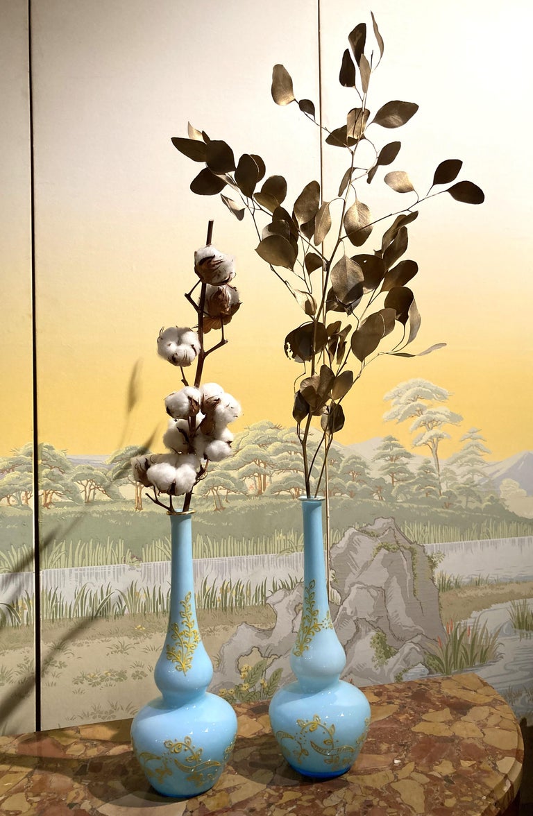 Italian Vintage Mid-Century Turquoise Opaline Murano Glass Soliflower ...