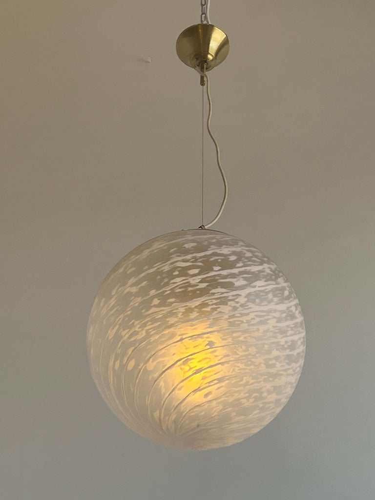 Italian Venini Vintage Murano Glass Pendant Light For Sale at 1stDibs