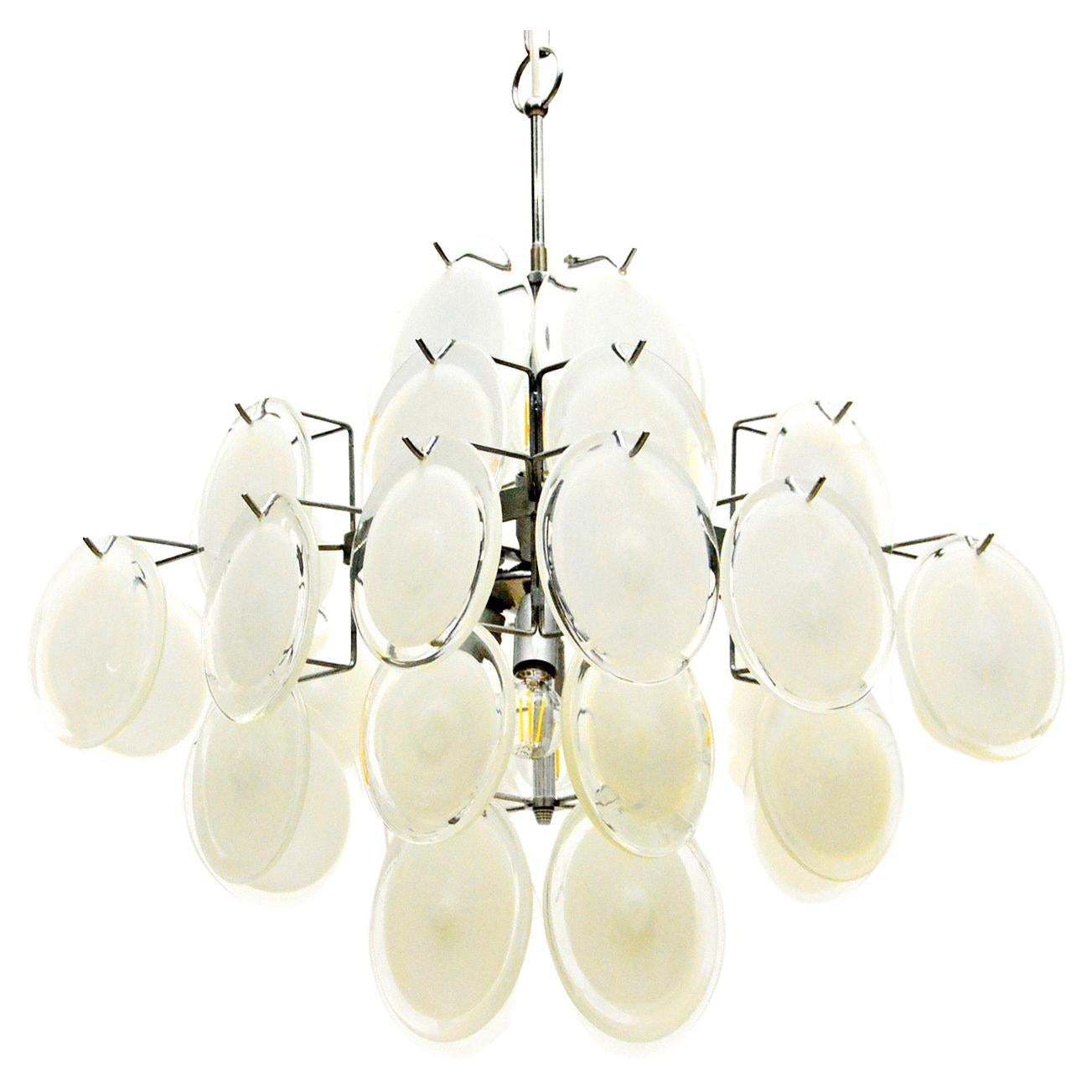 Charming Pair of Murano Disc Chandelier by Vistosi, 1970s For Sale at ...
