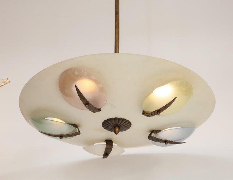 Italian Vintage Pendant Chandelier with Colored Discs, Italy, circa ...