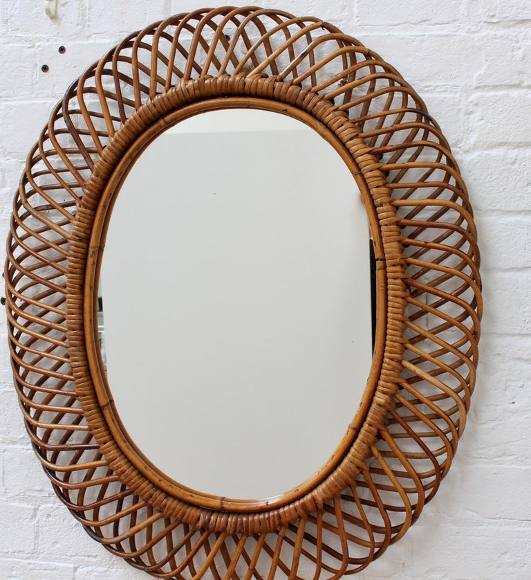 Italian Vintage Rattan Wall Mirror 'circa 1960s' at 1stDibs | vintage ...