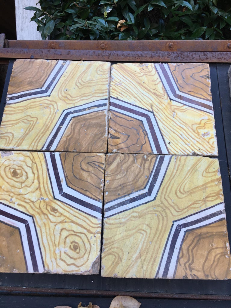 Italian Vintage Reclaimed Decorated Tiles from Early 20th Century For ...
