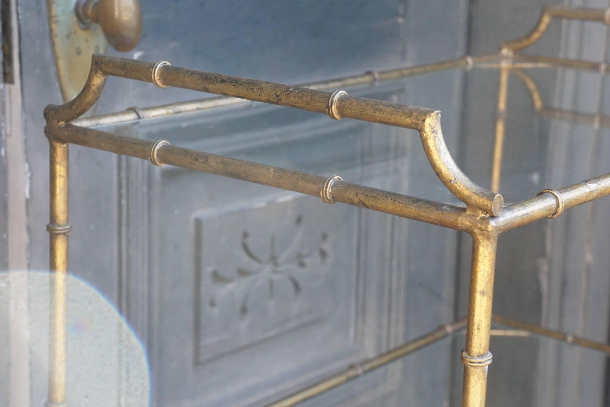 Italian Vintage Small Gilded Iron Bar Cart at 1stDibs
