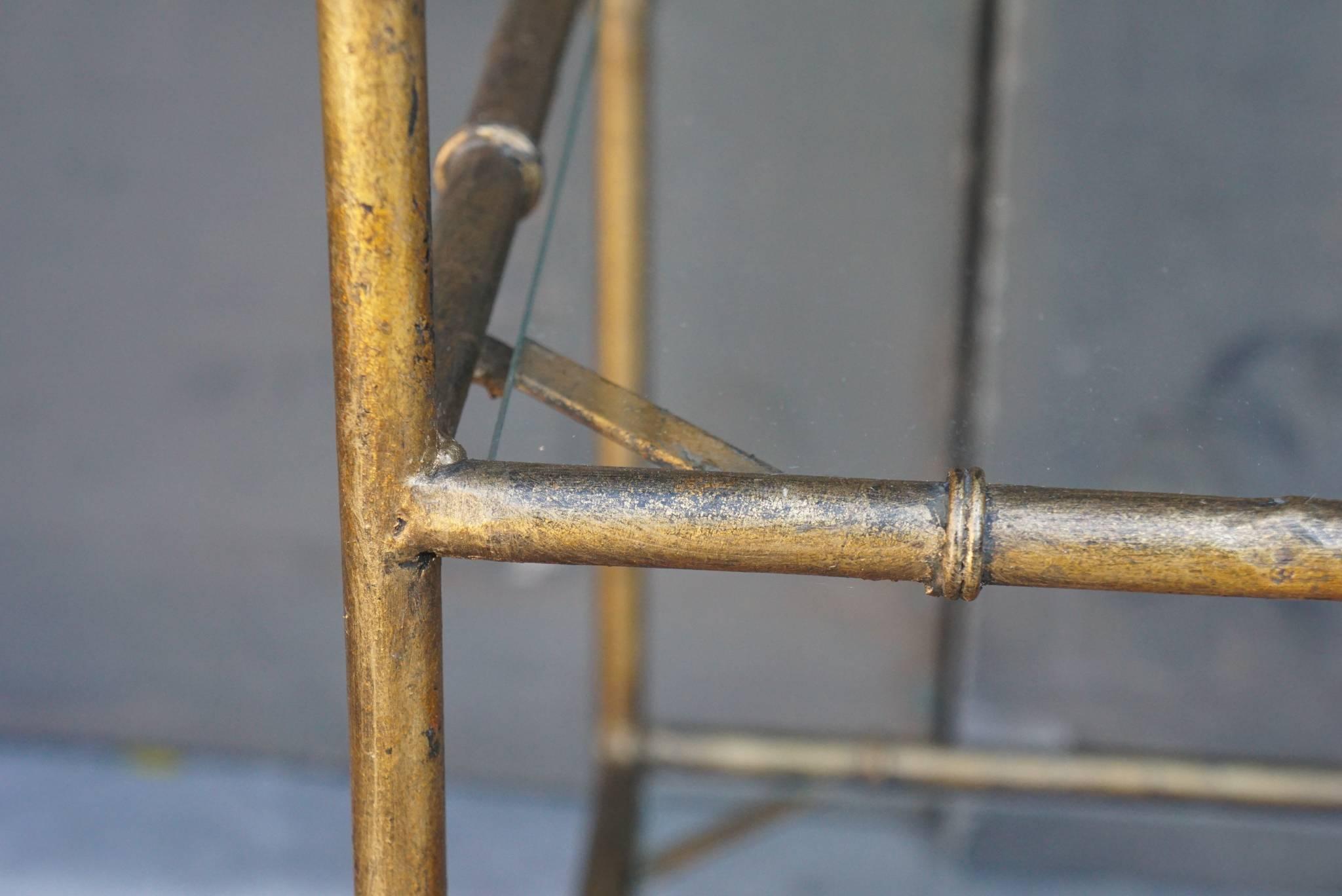Italian Vintage Small Gilded Iron Bar Cart at 1stDibs