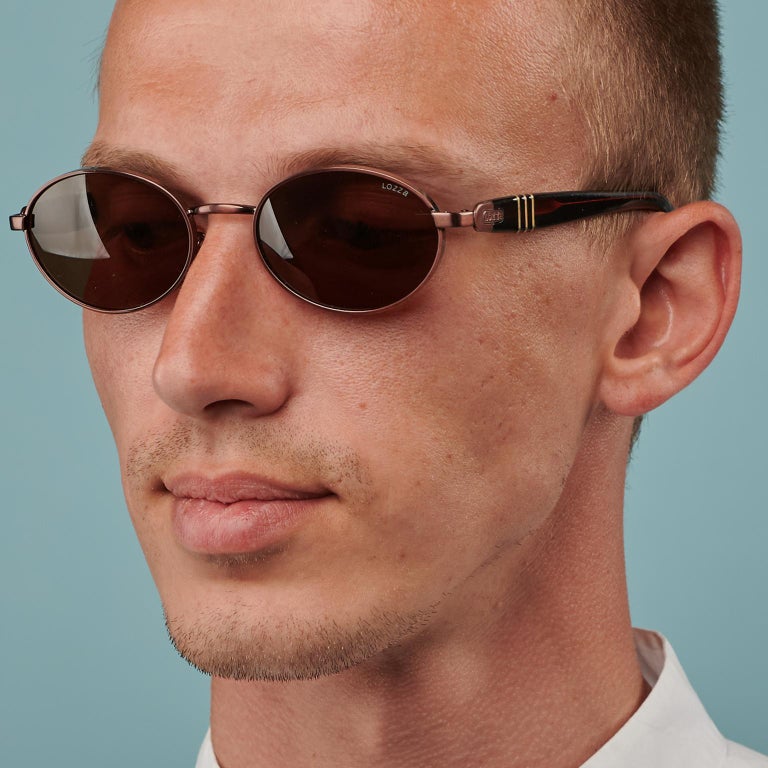 Italian vintage sunglasses by Lozza, 80s designer oval sunglasses ...