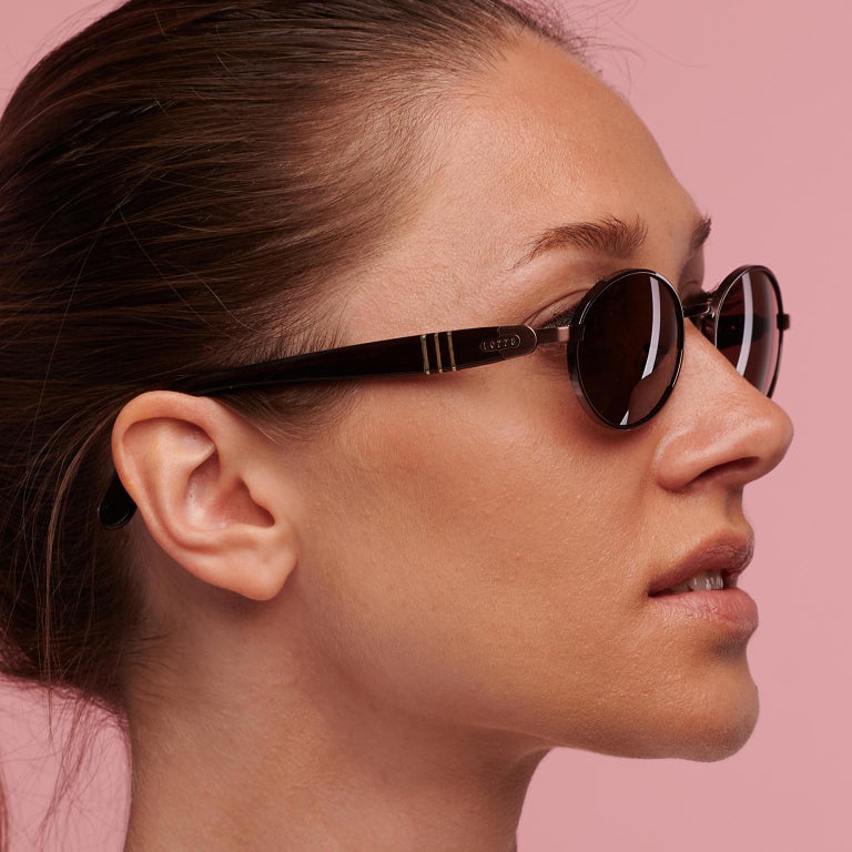 Italian vintage sunglasses by Lozza, 80s designer oval sunglasses ...