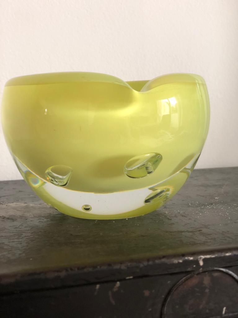 Italian Vintage Yellow Glass Ashtray at 1stDibs