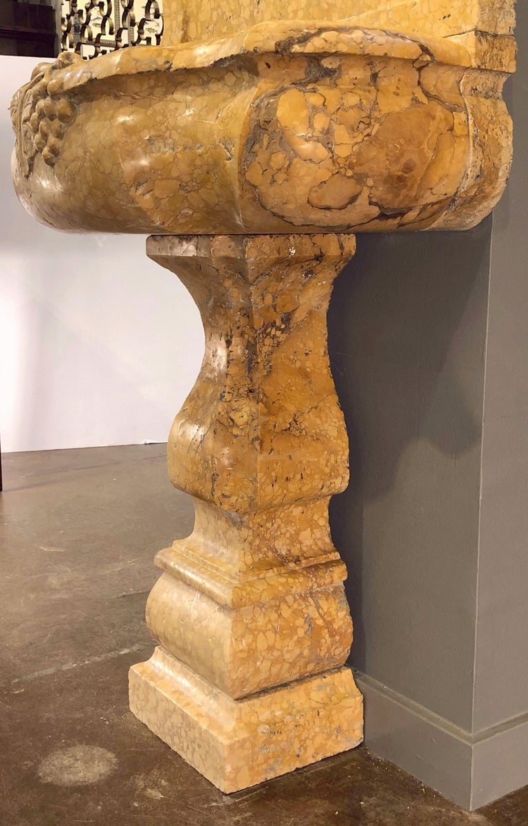 Wall Fountain of Carved Siena Marble with Bacchus or Dionysus Relief ...