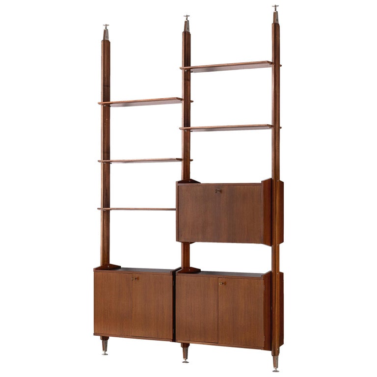 Italian Wall Unit in Walnut at 1stDibs