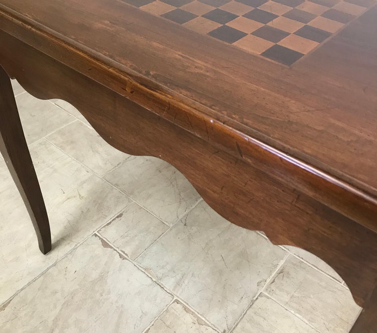 Italian Walnut Flip Top Game Table For Sale at 1stDibs