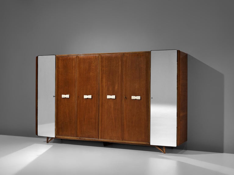 Italian Wardrobe in Mahogany and Alabaster For Sale at 1stDibs
