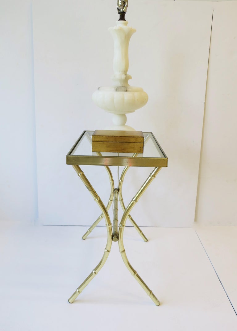 Italian White Alabaster Marble Table Lamps, Pair at 1stDibs