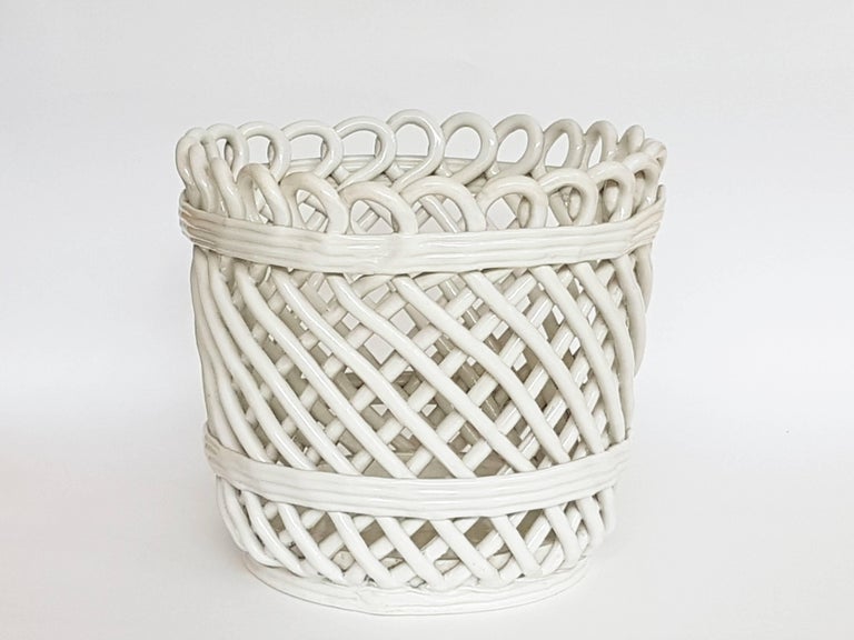 Italian White Ceramic Cachepot by Società Ceramica Italiana Laveno ...