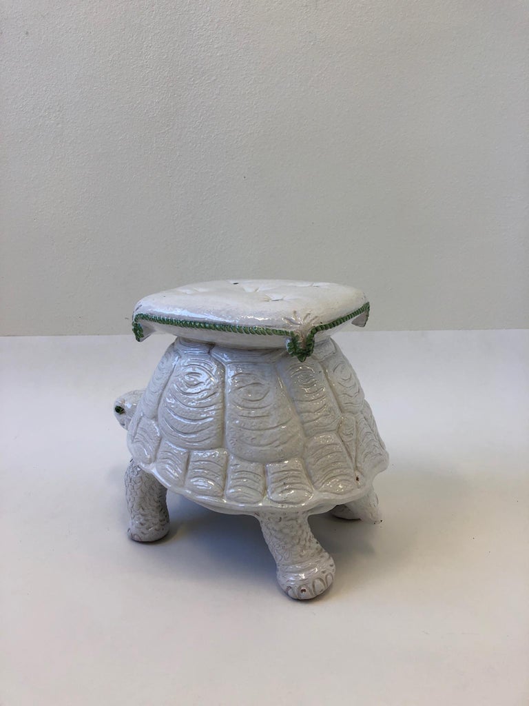 Italian White Ceramic Tortoise Garden Stool at 1stDibs | terracotta ...
