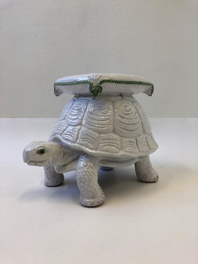 Italian White Ceramic Tortoise Garden Stool at 1stDibs | terracotta ...